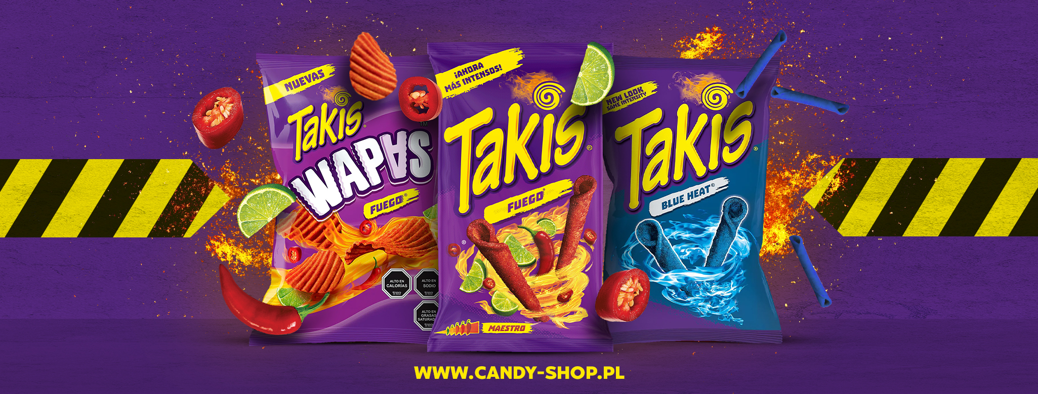 Chipsy Takis - niebieskie, pomarańczowe, czerwone - Candy-Shop.pl